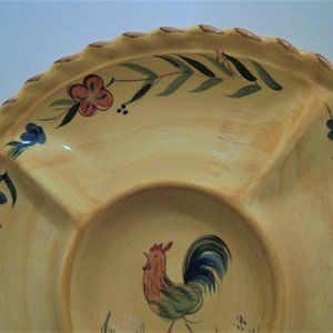 HOME | Dining | Serving Platter Handpainted Chicken Motif 5 Compartment ...